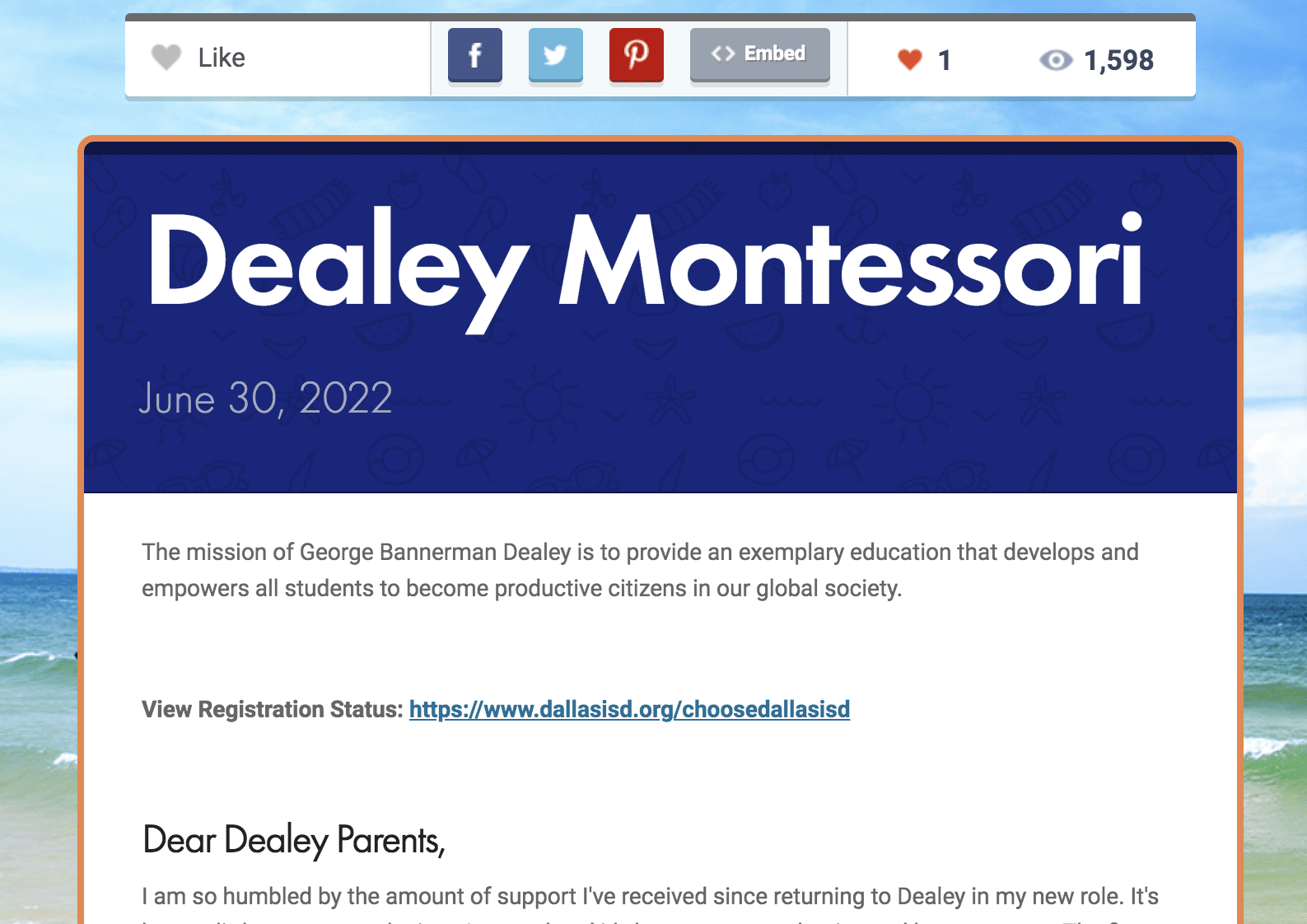 Ms. Ibarra’s Latest Update – Dealey PTA