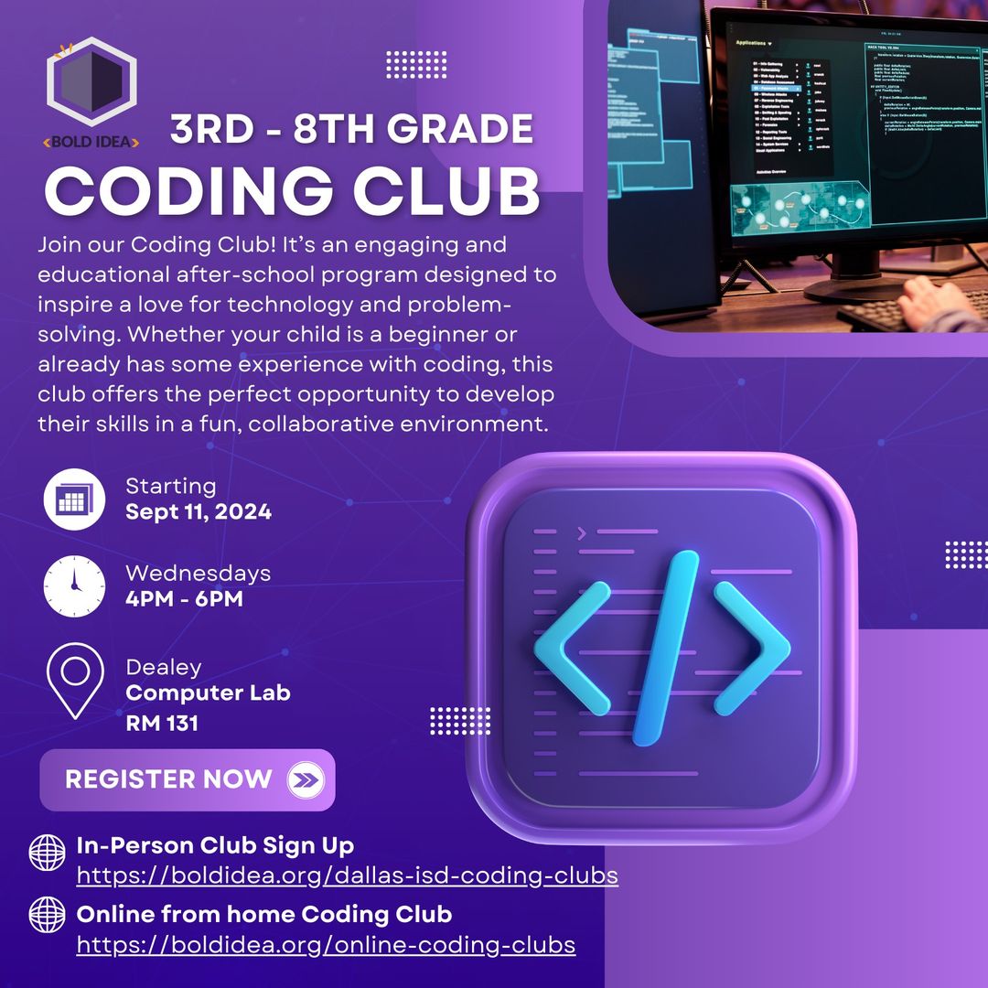 Coding Club Is Full Dealey Pta