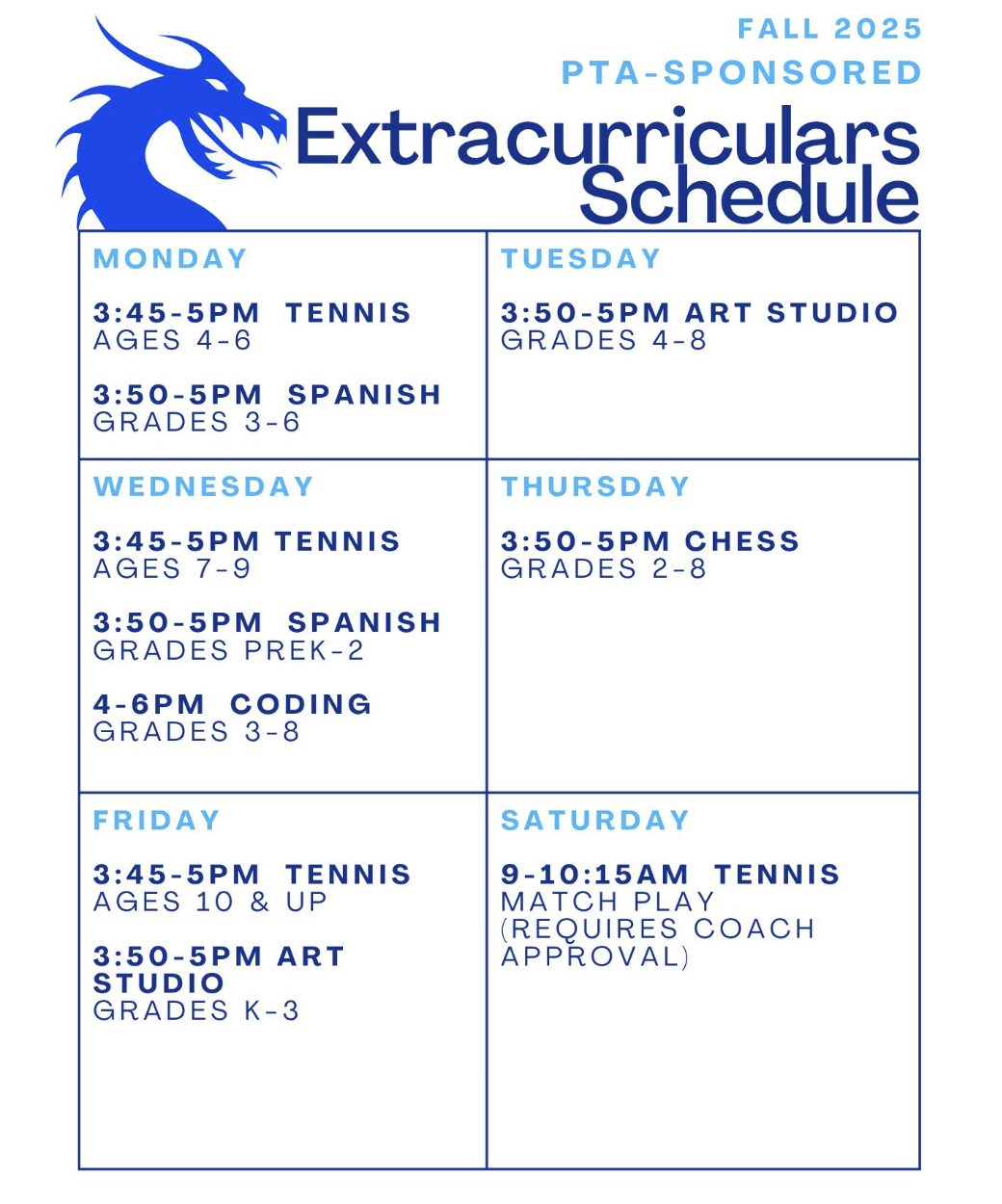 AFTER SCHOOL ACTIVITIES – Dealey PTA